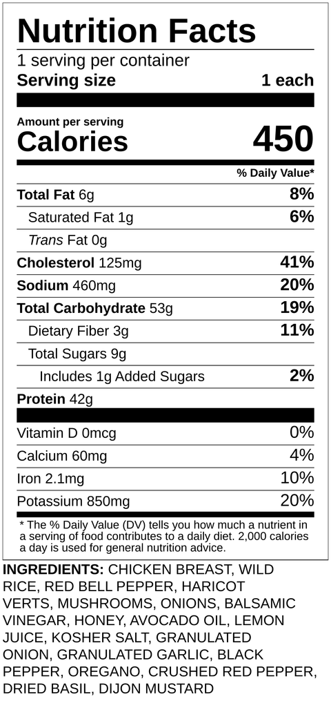 Balsamic Chicken & Wild Rice | Menu Item | Healthy Fresh Meals